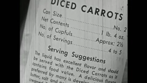 1950 - Different kinds of labels on cann... | Stock Video | Pond5