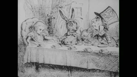 1950s: Alice in Wonderland scene. Title ... | Stock Video | Pond5
