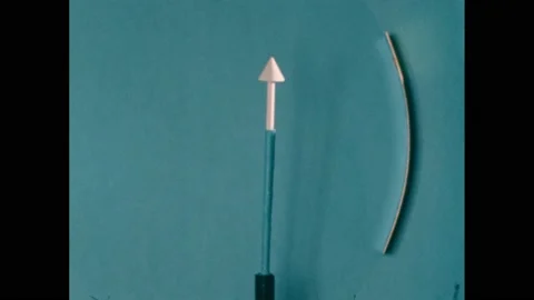 1950s: Arrow on a stand with two light b... | Stock Video | Pond5