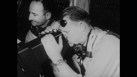 1950s: Atomic bomb observers look from e... | Stock Video | Pond5