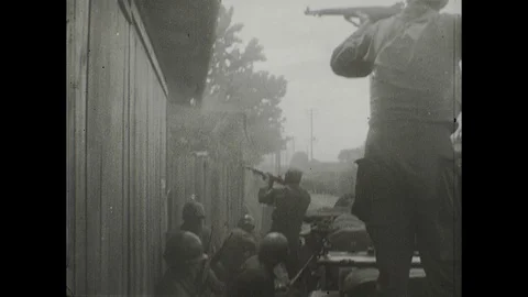 1950s Battle House to House Fighting Bat... | Stock Video | Pond5