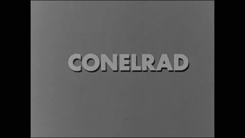 1950s: Caption "CONELRAD" flashes on scr... | Stock Video | Pond5