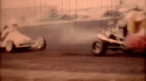 1950's Dirt Track Racing: Cars Roaring A... | Stock Video | Pond5