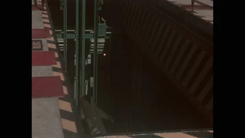 1950s: Doors open, rocket lifts up. | Stock Video | Pond5