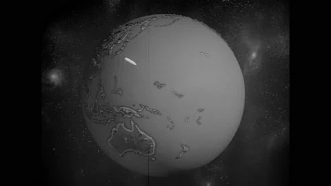 1950s: Earth rotates. Title: "The Big Pi... | Stock Video | Pond5