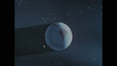 1950s: Earth in space. Nuclear explosion... | Stock Video | Pond5