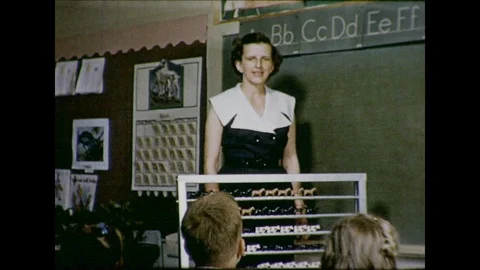 1950s Elementary School Classroom Math T... | Stock Video | Pond5