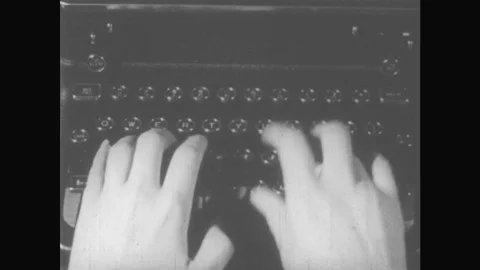1950s: Fingers typing on typewriter. Typ... | Stock Video | Pond5