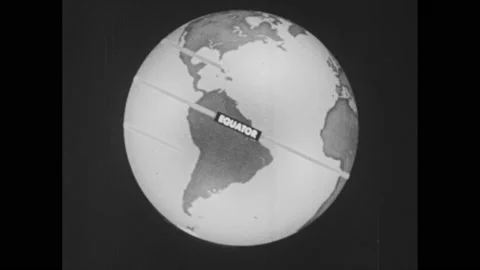 1950s: Globe of Earth turns with three l... | Stock Video | Pond5