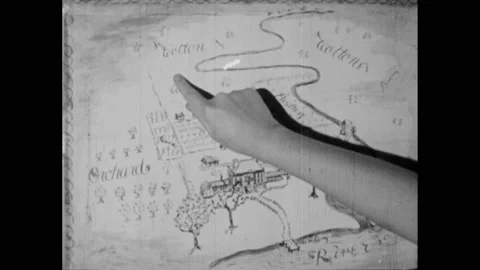 1950s: Hand-drawn map of plantation. Fin... | Stock Video | Pond5
