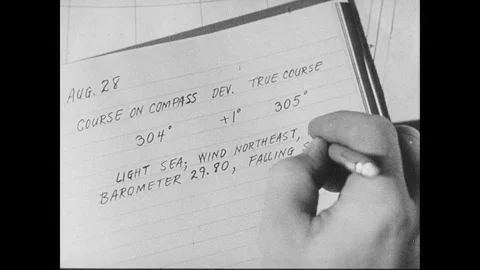 1950s: Handwriting of weather entry in s... | Stock Video | Pond5