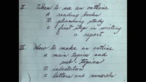 1950s: Handwritten outline is displayed ... | Stock Video | Pond5