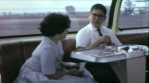 1950s Kids Play AMTRAK Aboard TRAIN PLAY... | Stock Video | Pond5