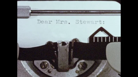 1950s: letter typed on typewriter paper... | Stock Video | Pond5