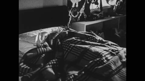 1950s: Low angle, tilt up staircase. Chi... | Stock Video | Pond5