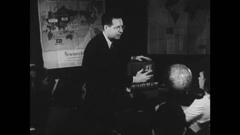 1950s: Male teacher lectures to a high s... | Stock Video | Pond5