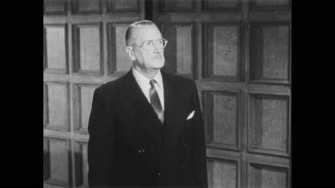 1950s: Man talking to judge at bench. Ma... | Stock Video | Pond5
