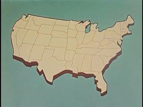 1950s A map of United States, and a Mot... | Stock Video | Pond5