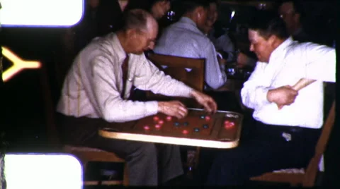 1950s Men Playing Checkers Board Game Vi... | Stock Video | Pond5