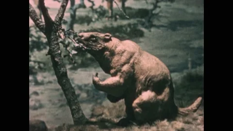 1950s: Model of an ancient rodent search... | Stock Video | Pond5