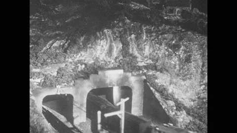 1950s: Multiple model trains run on elab... | Stock Video | Pond5