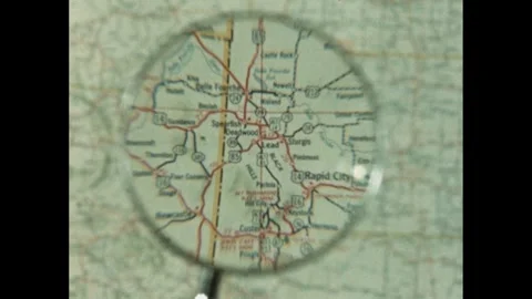 1950s: A road map of the United States. ... | Stock Video | Pond5