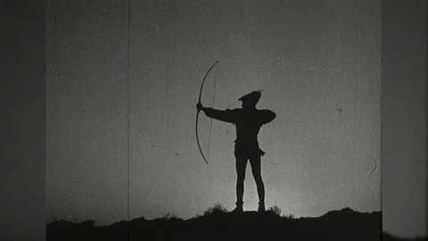 1950s Robin Hood Archery Archer Bow Arro... | Stock Video | Pond5