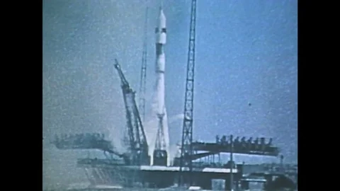 1950s: Rocket launch. Rocket takes off. ... | Stock Video | Pond5