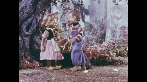 1950s: Stop-motion puppet animation- Boy... | Stock Video | Pond5