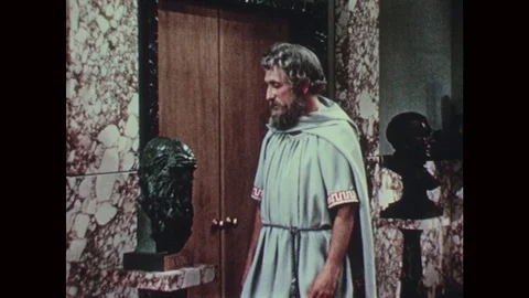 1950s: Tall, bearded man in robes in mus... | Stock Video | Pond5