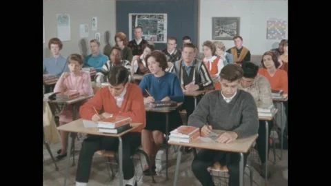 1950s: teacher at front of classroom | Stock Video | Pond5