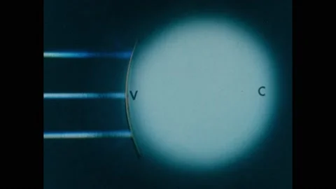 1950s: Three beams of light strike a con... | Stock Video | Pond5