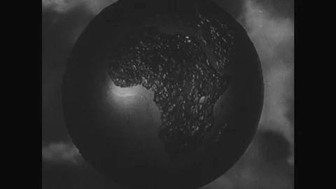 1950s: topographic globe of the Earth ro... | Stock Video | Pond5