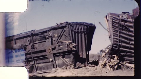 Train Wreck Old Film Stock Video Footage | Royalty Free Train Wreck Old ...