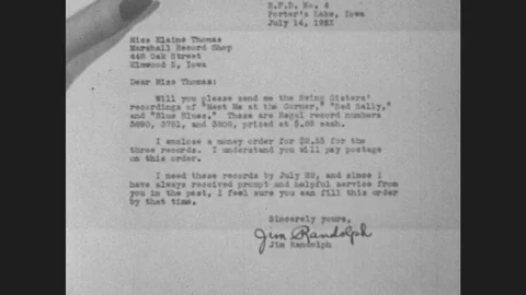 1950s: Typewritten letter, emphasis on n... | Stock Video | Pond5