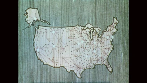 1950s: UNITED STATES: Map of USA. Locati... | Stock Video | Pond5