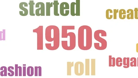 1950s Word Cloud Animated On White Backg... | Stock Video | Pond5