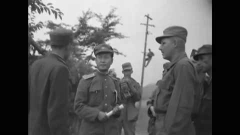 1951 - A US Army officer speaks with Chi... | Stock Video | Pond5