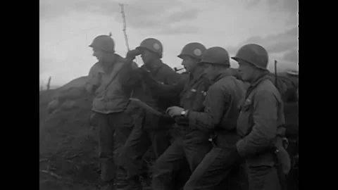 1951 - US military advisors look over a ... | Stock Video | Pond5