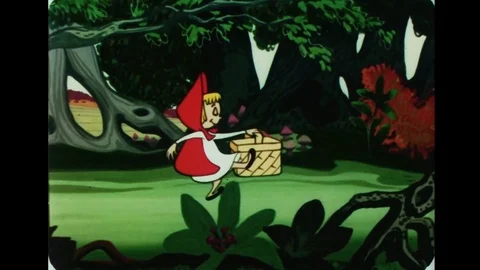 1953 - In this animated ad Little Red Ri... | Stock Video | Pond5