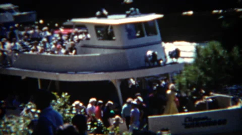 1954: People loading a crowded double de... | Stock Video | Pond5