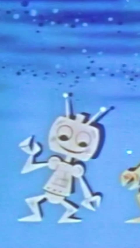 1957 - In this animated film, robots dri... | Stock Video | Pond5