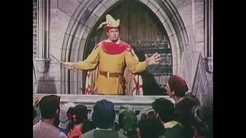 1958 - In this musical, a man stands on ... | Stock Video | Pond5