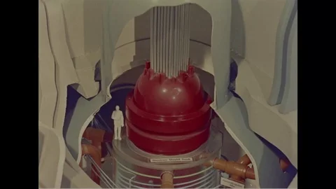 1959, model of reactor core, scientists ... | Stock Video | Pond5