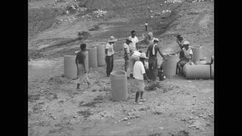 1960 - Korean construction workers take ... | Stock Video | Pond5