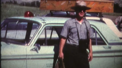 1960,s 8mm Vintage park ranger and light... | Stock Video | Pond5