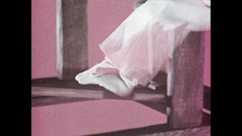 1960s: Animation, crane weaving on loom.... | Stock Video | Pond5