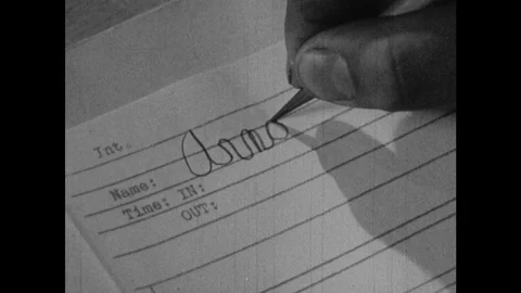 1960s: Boy writes his name in cursive an... | Stock Video | Pond5