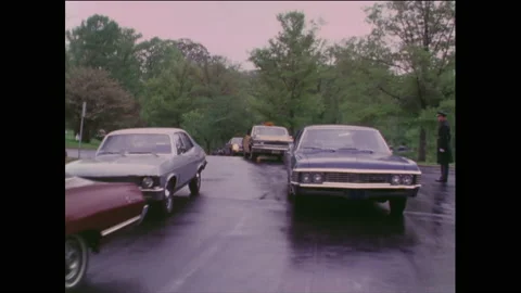 1960s: Cars drive in funeral procession ... | Stock Video | Pond5