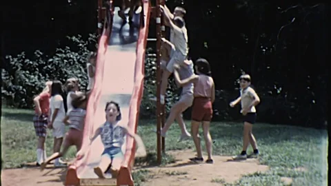1960s Children Play in Playground Kids P... | Stock Video | Pond5
